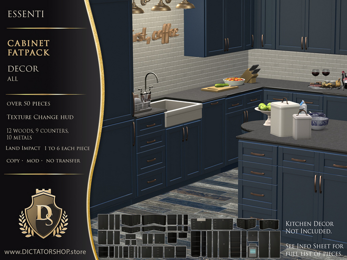 Second Life Marketplace - [Ds] Essenti - Cabinets System Fatpack